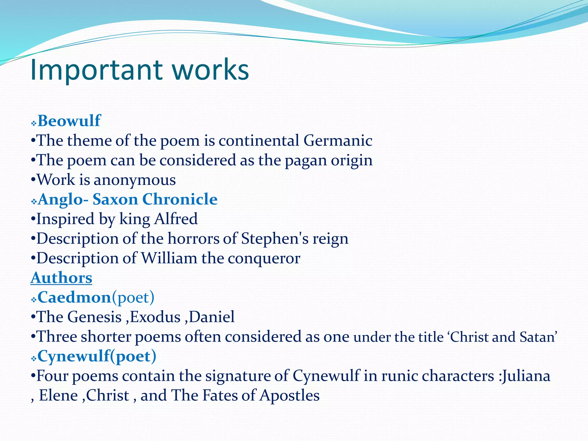 Ages of English Literature | PPTX