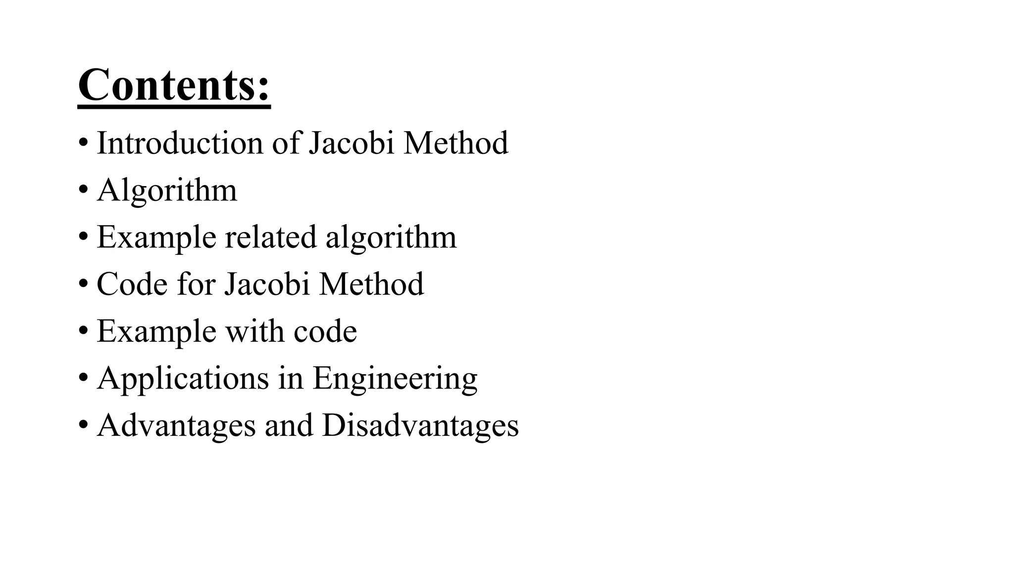 jacobi method | PPT