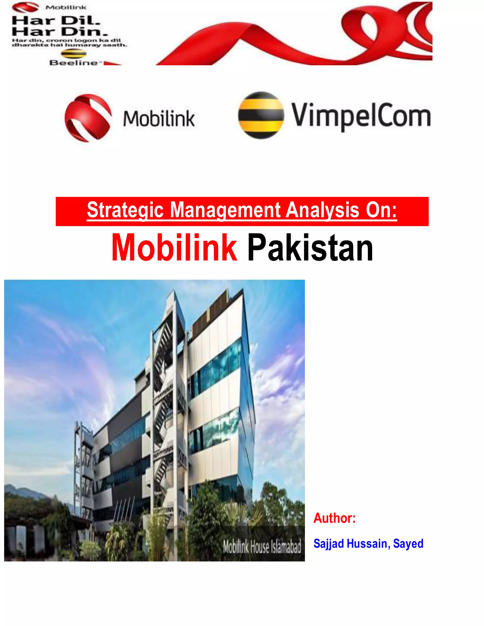 Strategic Management Analysis of Mobilink Pakistan | DOCX