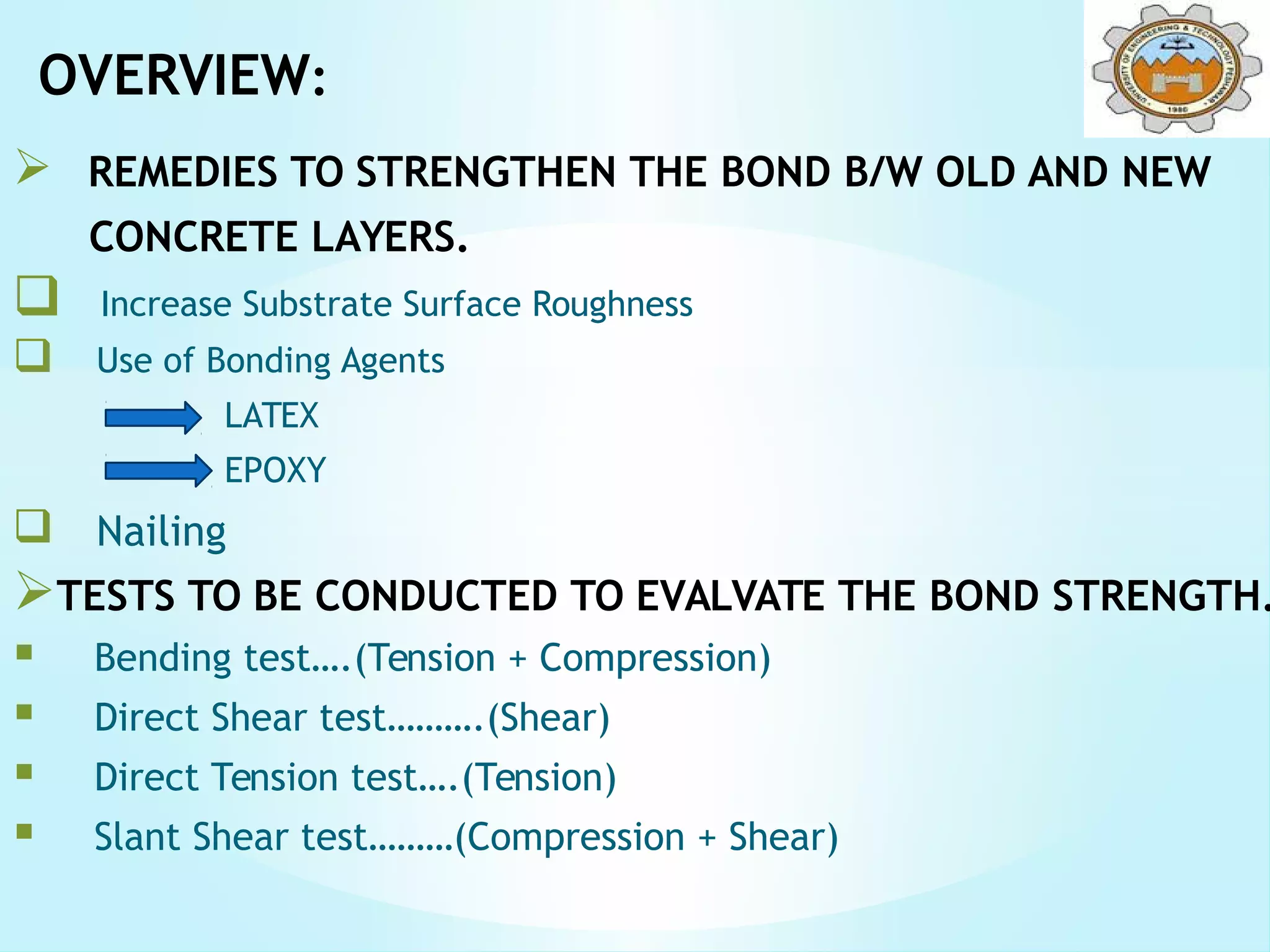 Bonding old and new concrete | PDF