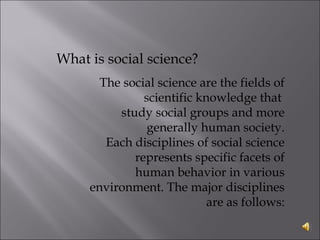 DISCIPLINES OF SOCIAL SCIENCE | PPS