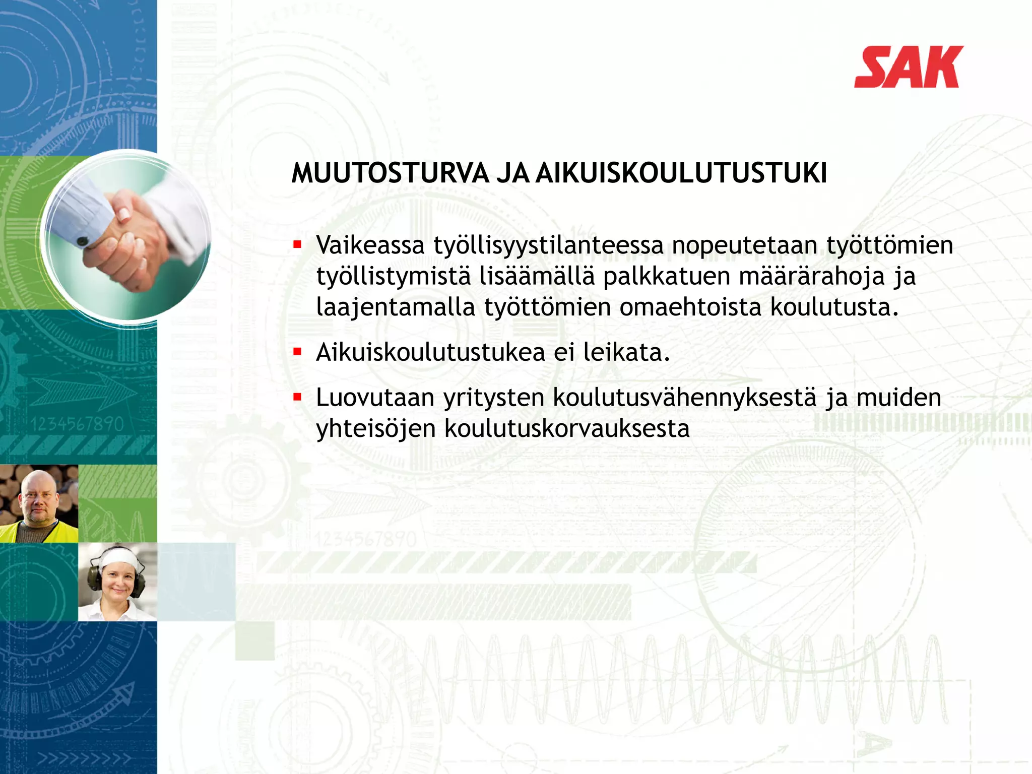 Kalvosarja työmarkkinoiden kriisisopimuksesta | PPT