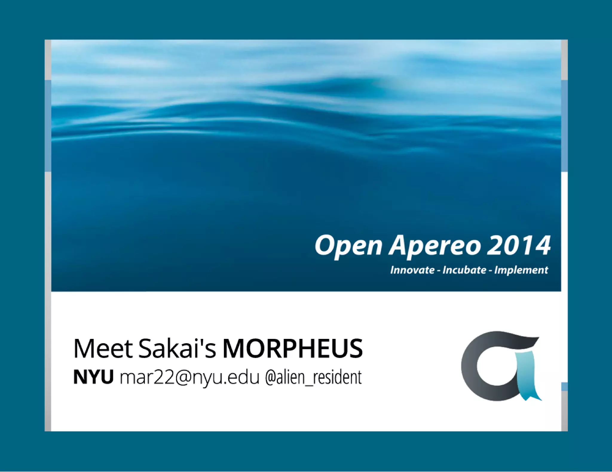 Sakai Meet MORPHEUS: Slides | PPT