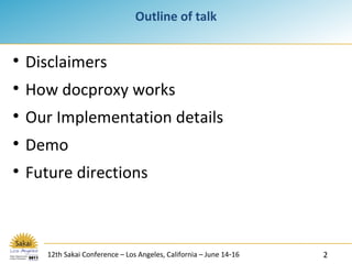 Sakai11docproxy | PPT