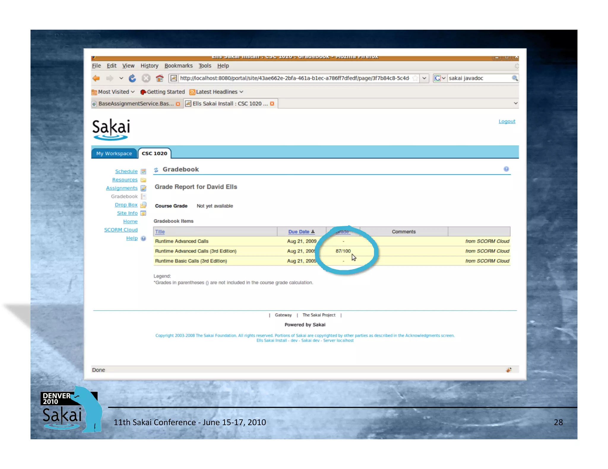 SCORM Cloud in Sakai: The easy route to SCORM compliance | PDF