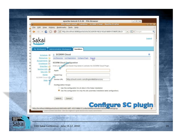 SCORM Cloud in Sakai: The easy route to SCORM compliance | PDF
