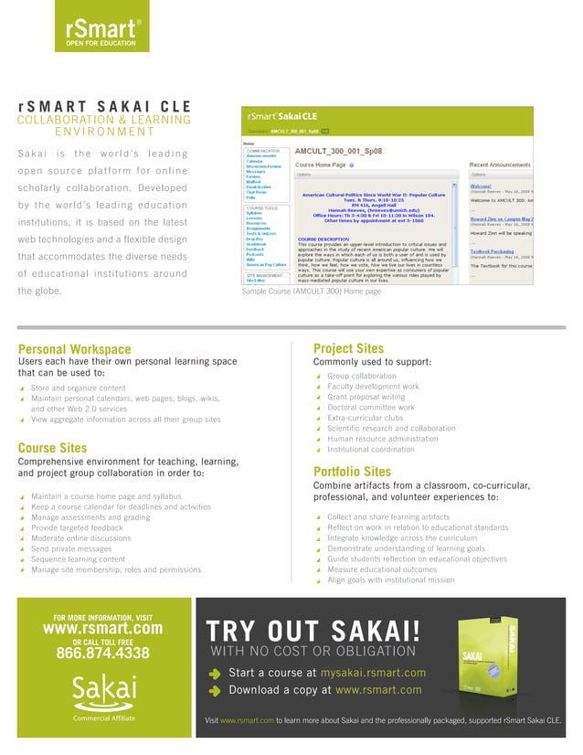 Innovate teaching, learning and collaboration with Sakai | PDF