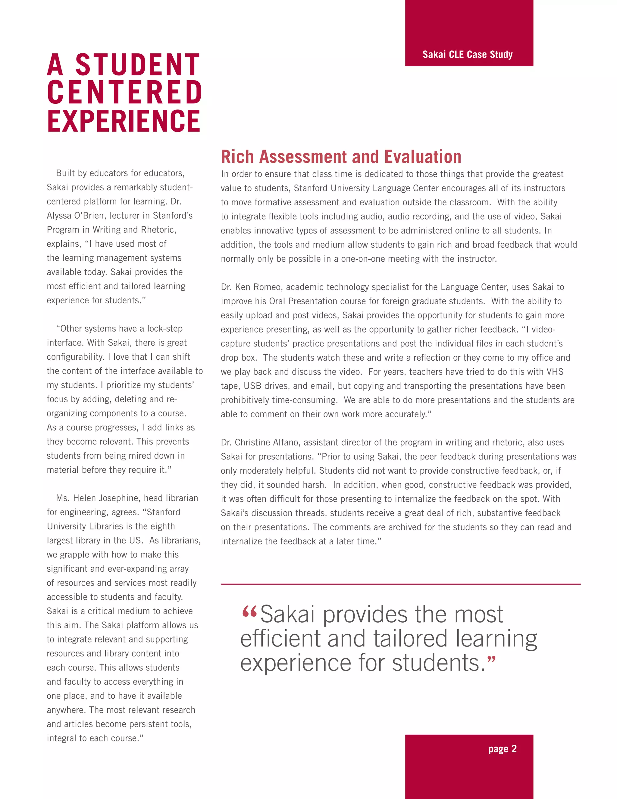Stanford University Sakai Case Study | PDF