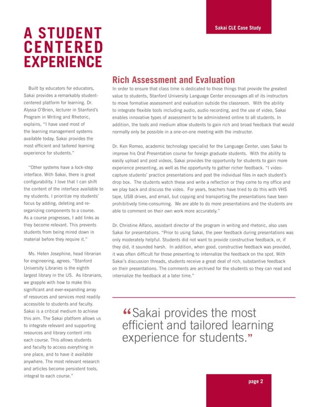 Stanford University Sakai Case Study | PDF