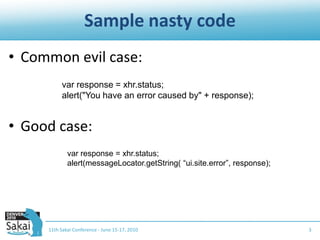 That’s a nice UI, but have you internationalized your Javascript? | PPT