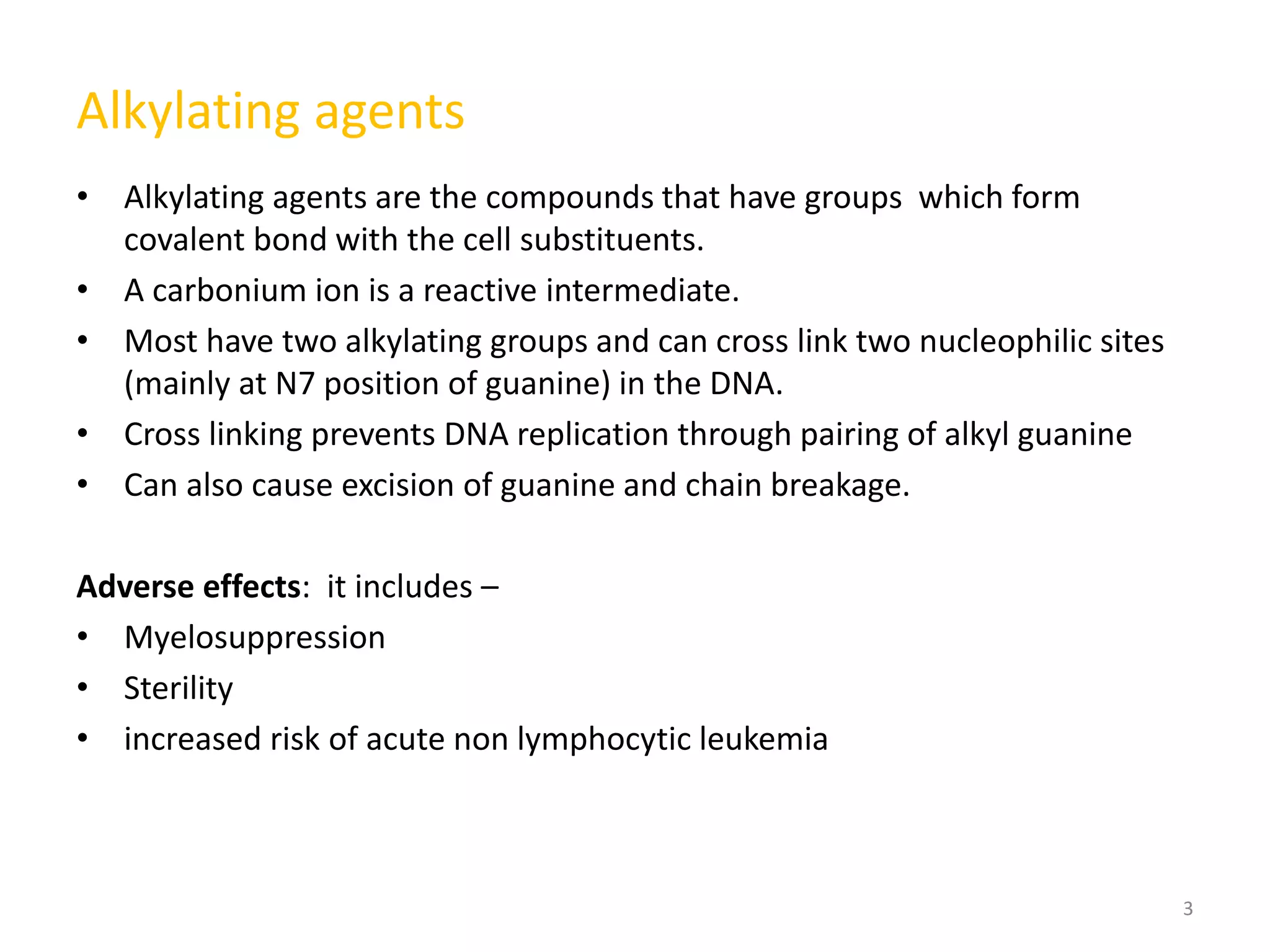 Synthesis of Alkylating agents | PPTX