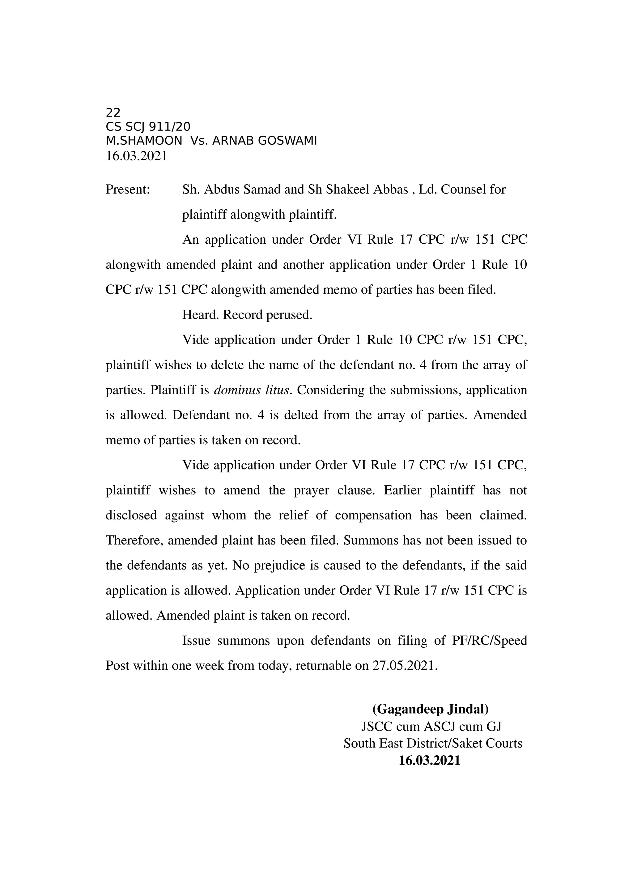 Saket court order | PDF