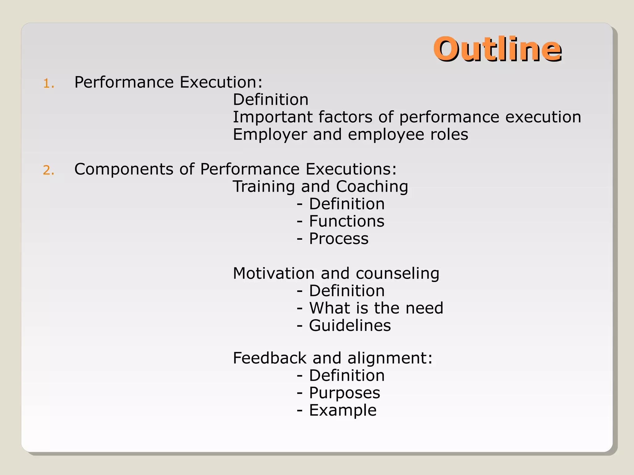 Chapter 4: Performance Execution | PPT