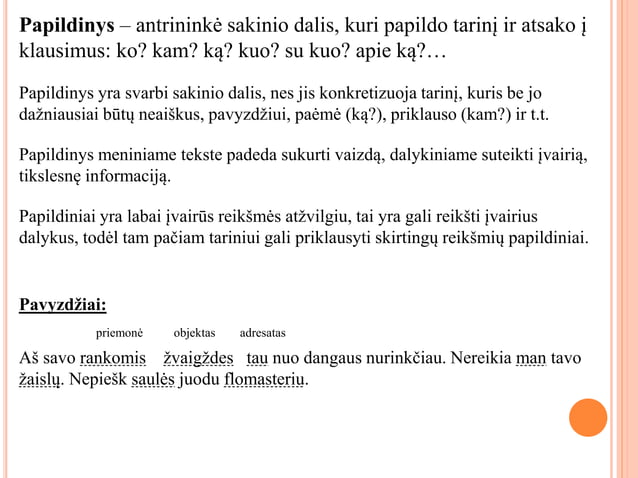 lietuvių kalba sakinio dalys, sakinio dalys.ppsx