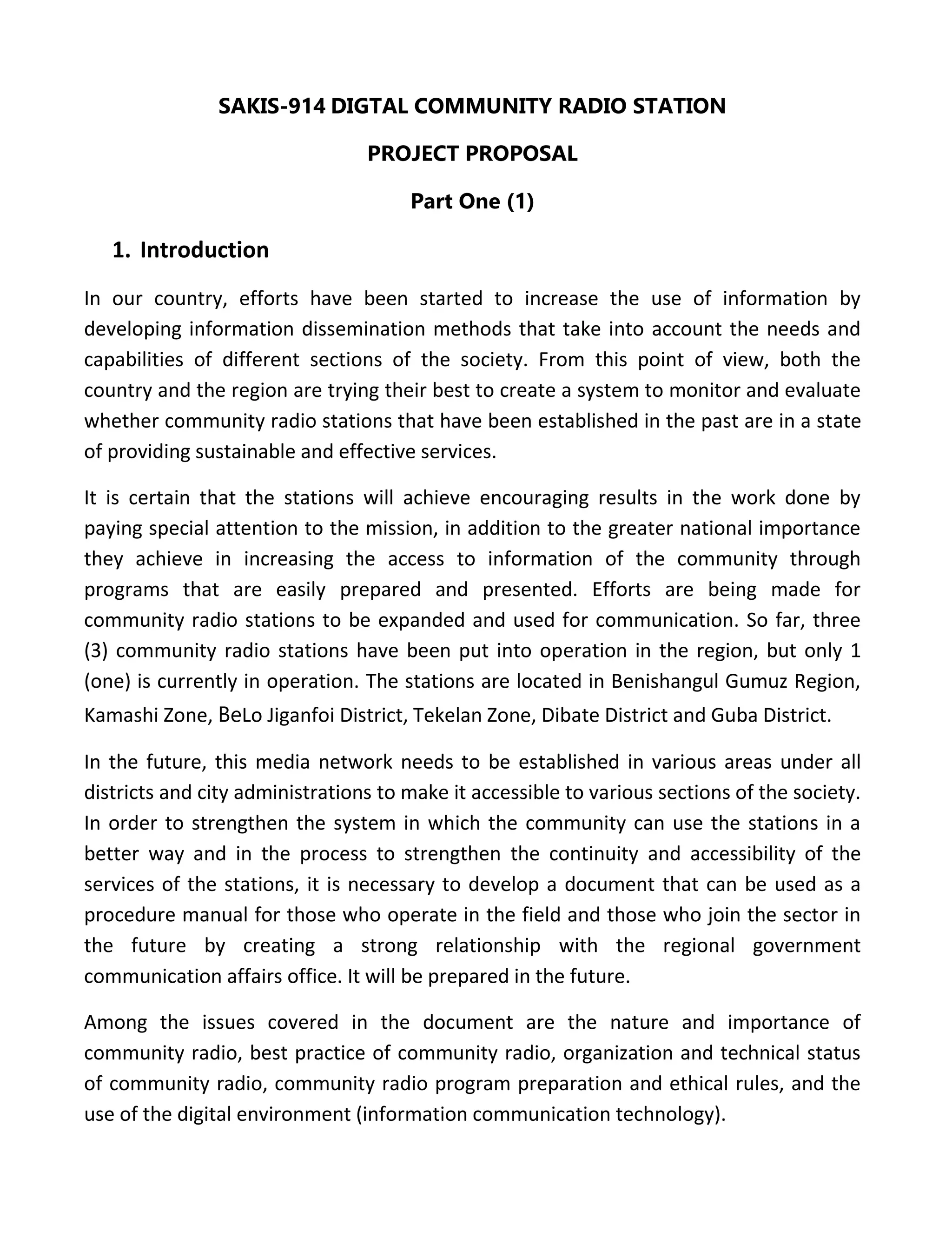 SAKIS-914 COMMUNITY RADIO STATION Modul By (Kedir Adem Mohammed).pdf | Public Radio | Talk Radio