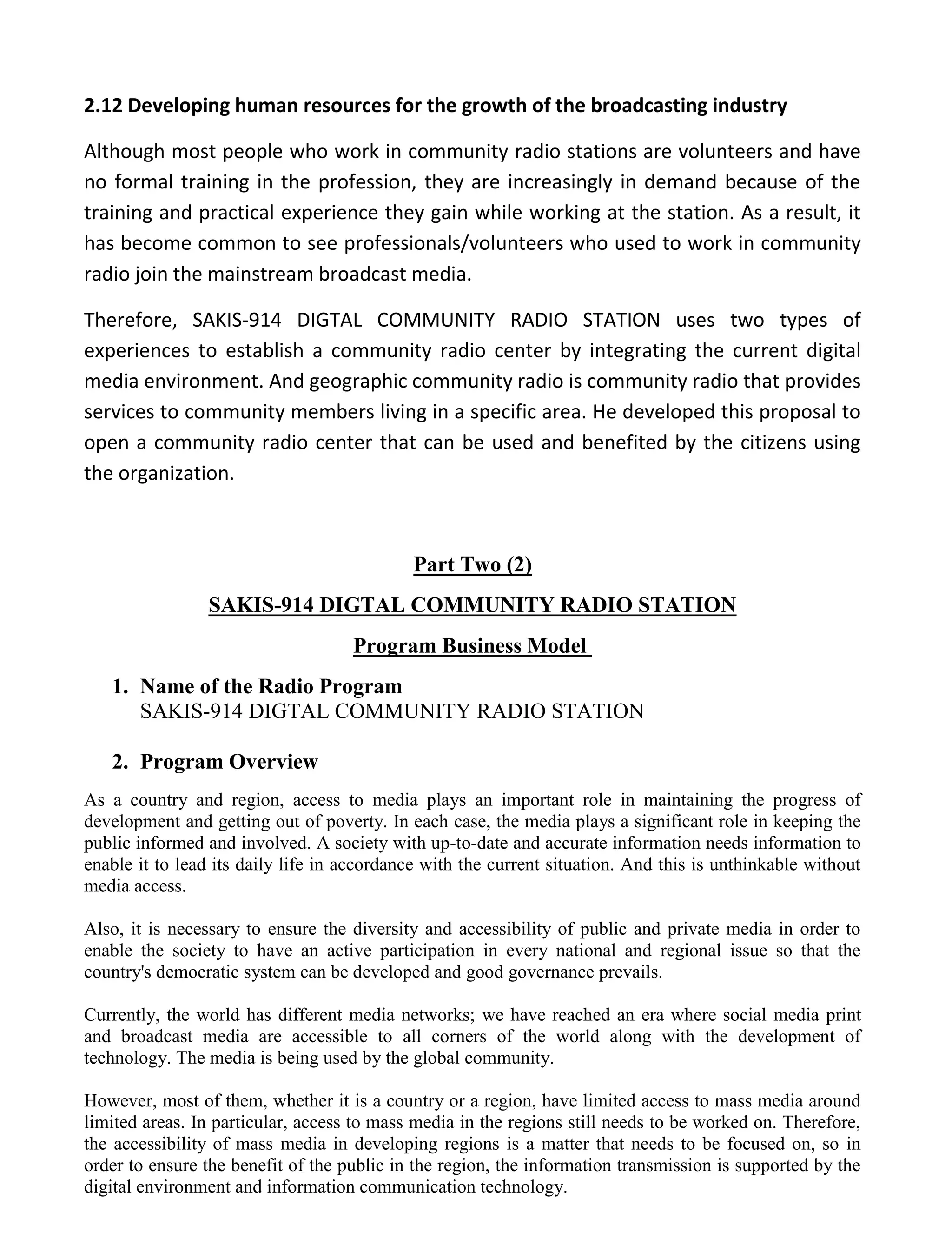 SAKIS-914 COMMUNITY RADIO STATION Modul By (Kedir Adem Mohammed).pdf | Public Radio | Talk Radio