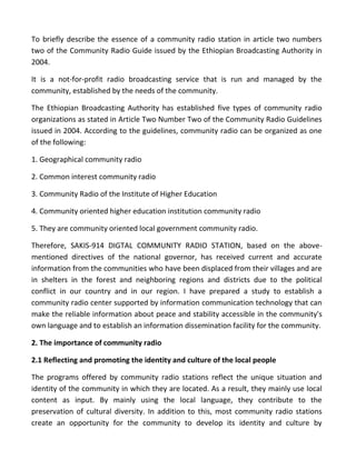 SAKIS-914 COMMUNITY RADIO STATION Modul By (Kedir Adem Mohammed).pdf | Public Radio | Talk Radio