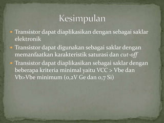 Saklar transistor | PPTX