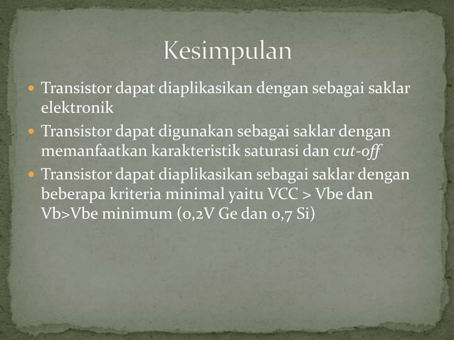 Saklar transistor | PPTX
