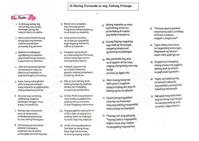 Ang Ibong Adarna -Saknong 1 hanggang saknong27.docx