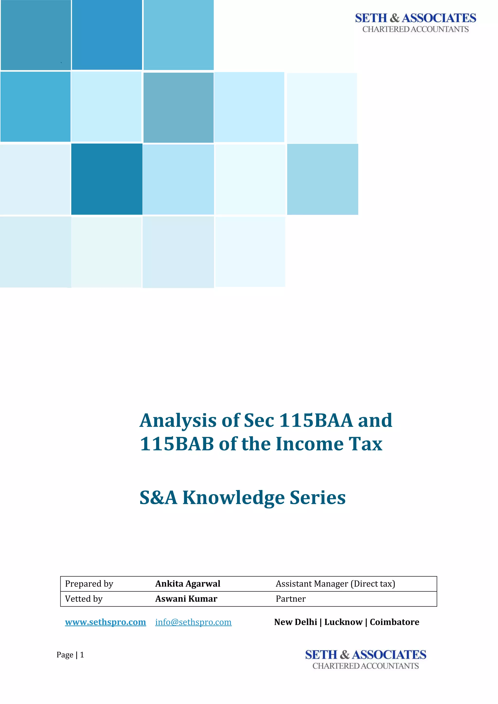 S&A Knowledge Series - Reduced rate of tax under income tax | PDF