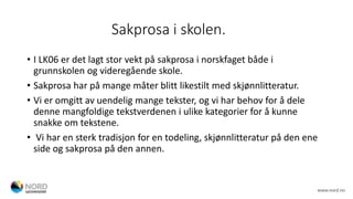 Sakprosa i skolen | PPTX