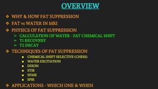 Fat suppression techniques in MRI | PPTX