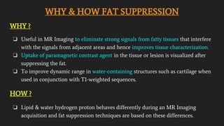 Fat suppression techniques in MRI | PPTX | Chemistry | Science