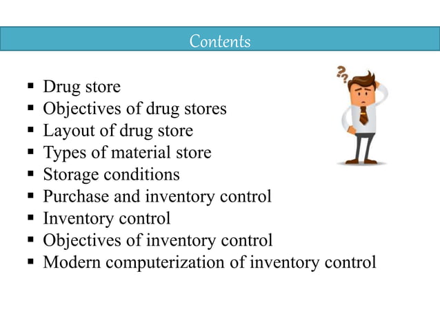DRUG STORE MANAGEMENT AND INVENTORY CONTROL | PPTX | Pharmaceutical ...