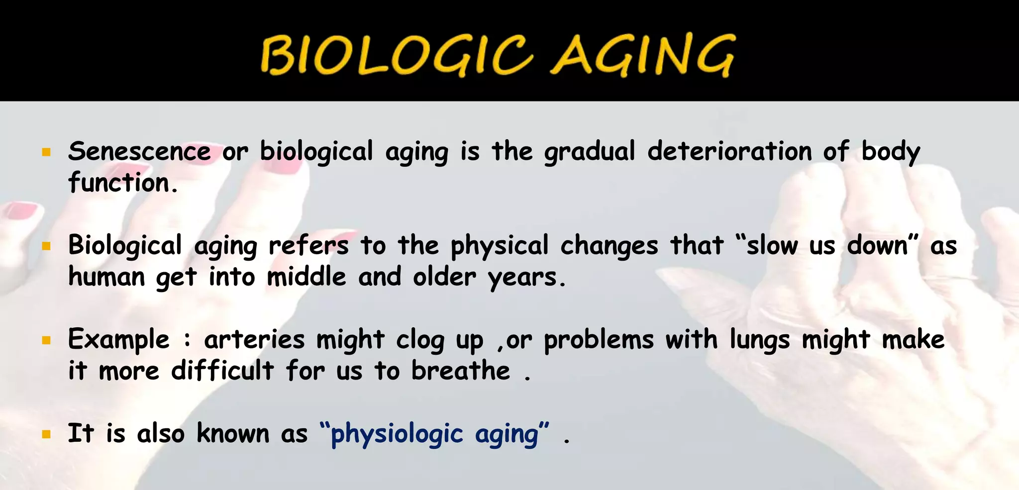 concept of theories of aging ppt | PPTX
