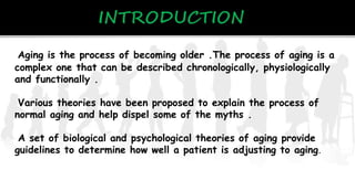 concept of theories of aging ppt | PPTX