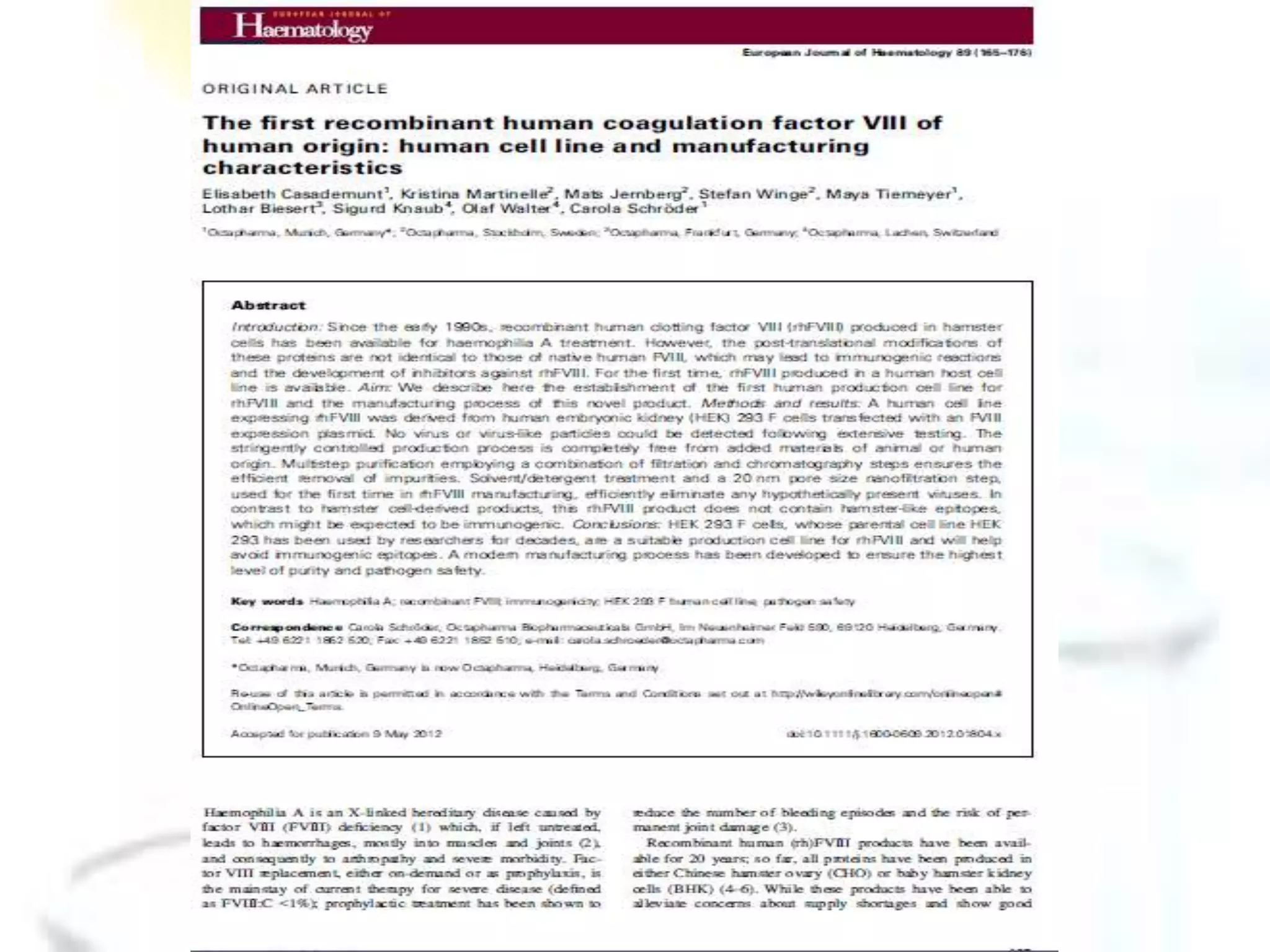 Recombinant protein-Factor VIII | PPTX