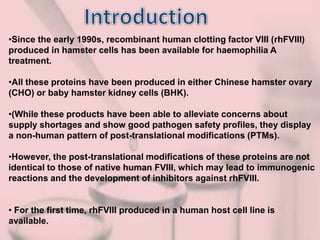 Recombinant protein-Factor VIII | PPTX