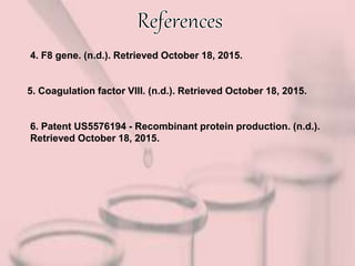 Recombinant protein-Factor VIII | PPTX