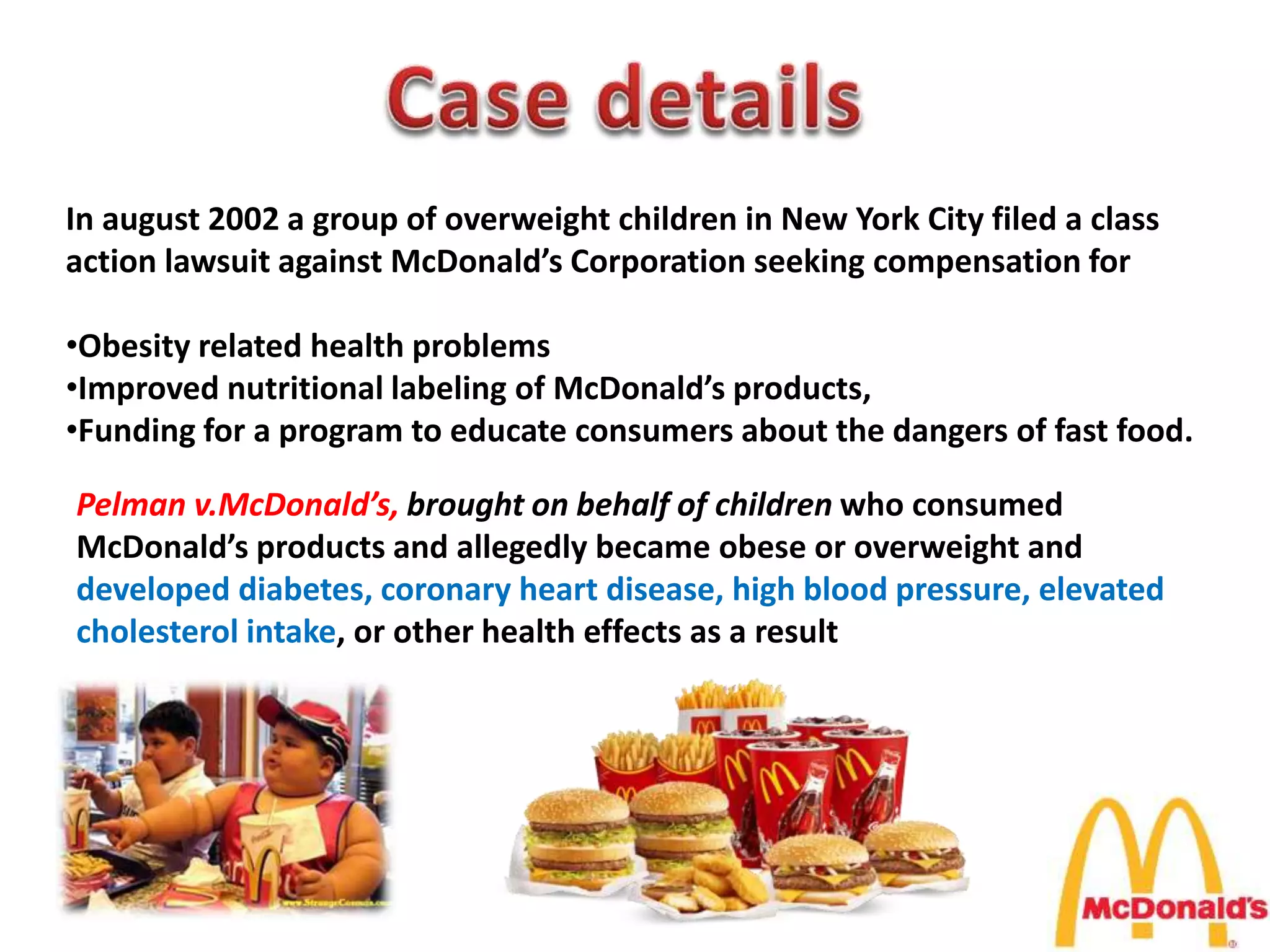Mc Donald's Law suit | PPTX