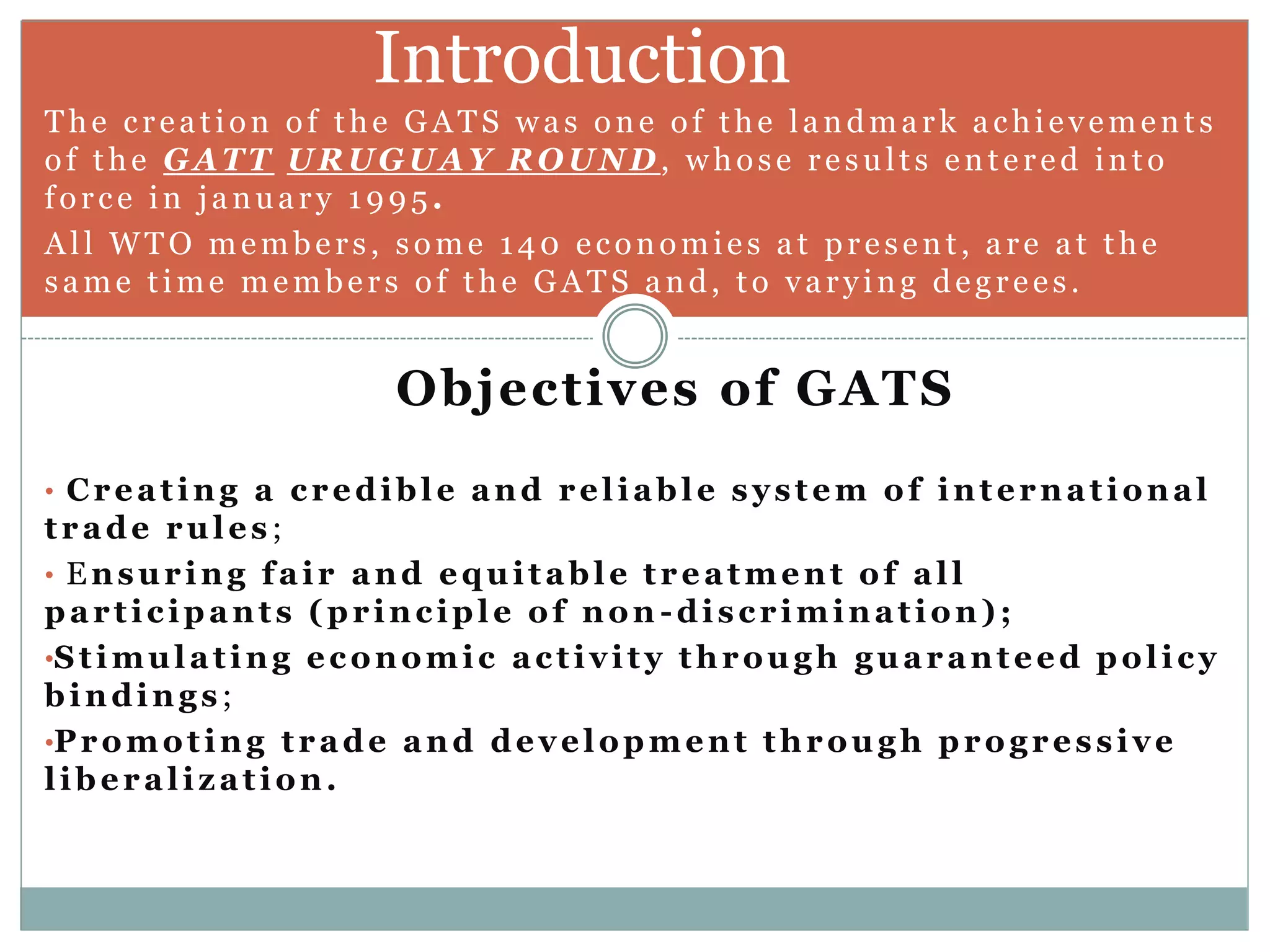 GATT : General Agreement on Tariffs and Trade and GATS : General ...