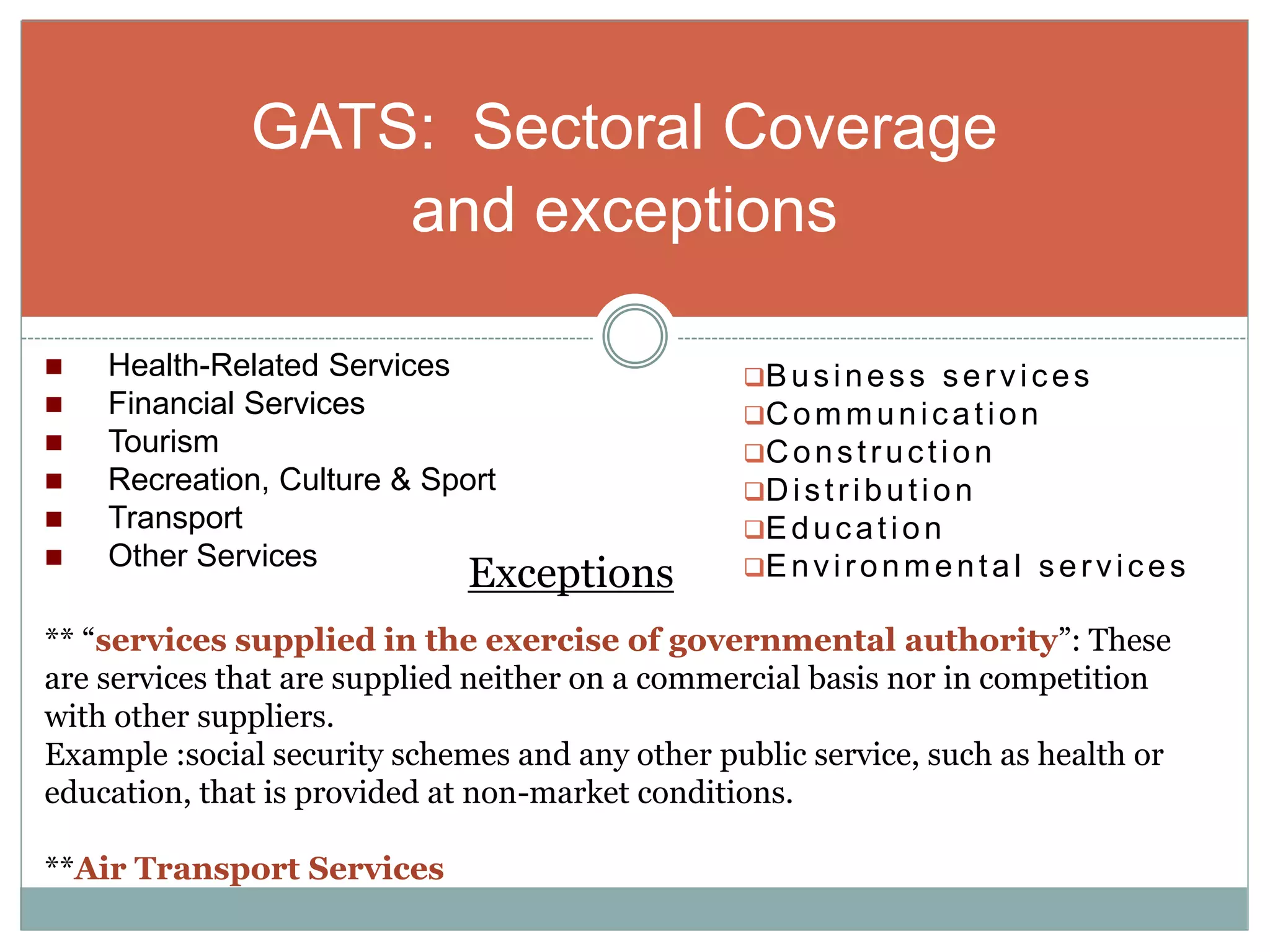 GATT : General Agreement on Tariffs and Trade and GATS : General ...