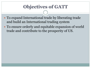 GATT : General Agreement on Tariffs and Trade and GATS : General ...