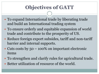 GATT : General Agreement on Tariffs and Trade and GATS : General ...