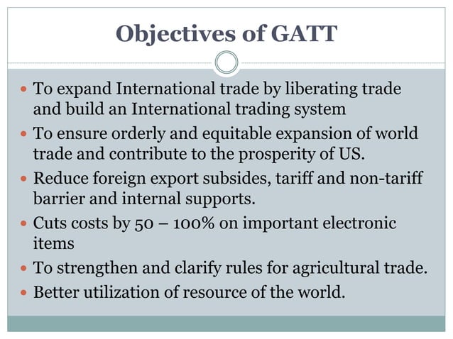 GATT : General Agreement on Tariffs and Trade and GATS : General ...