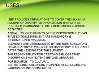INTERNATIONAL STANDARD OF BIBLIOGRAPHIC DESCRIPTION PPTX | PPTX