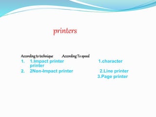 Types of printer | PPTX