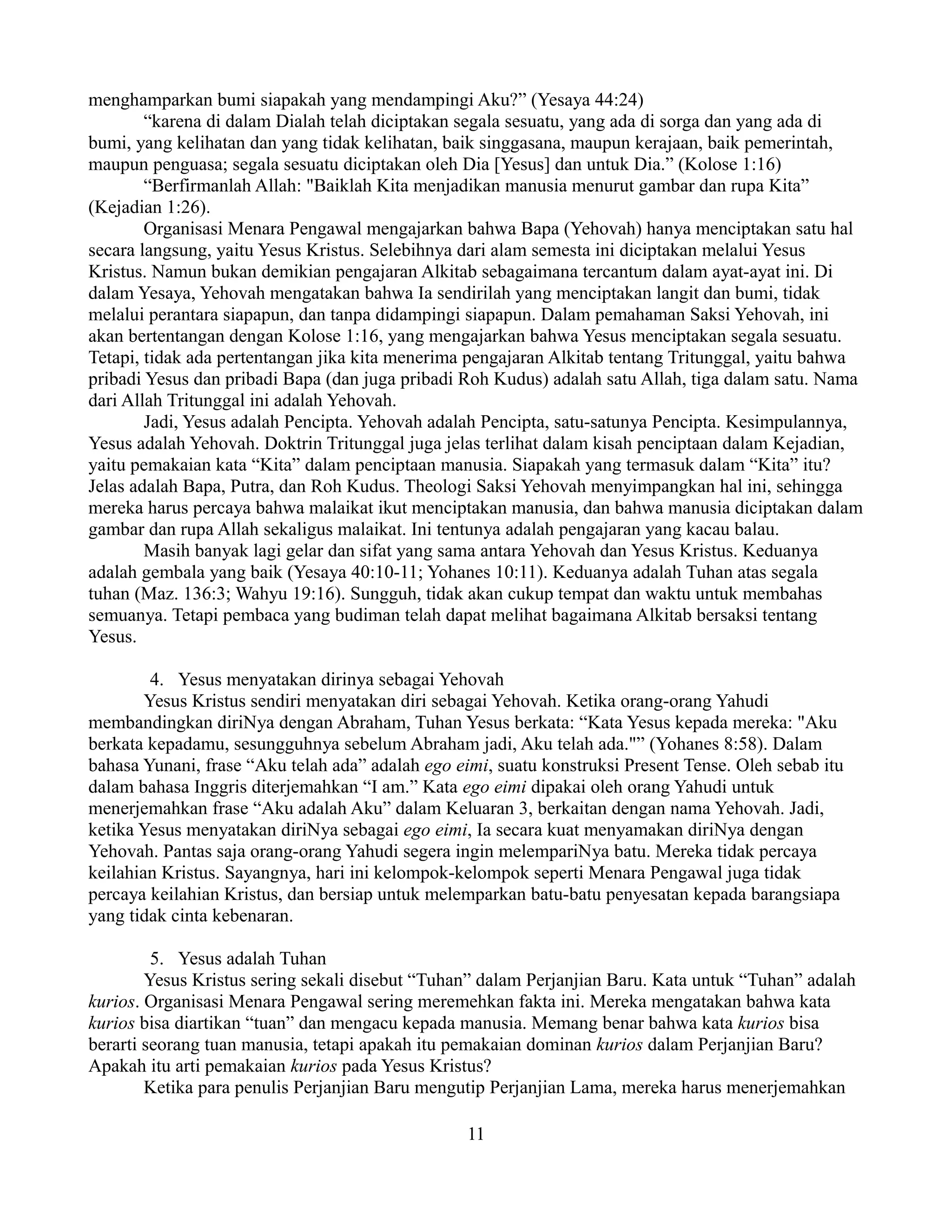 Saksi yehovah politeisme_terselubung | PDF