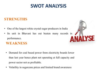 Sakthi sugar internship report | PPTX