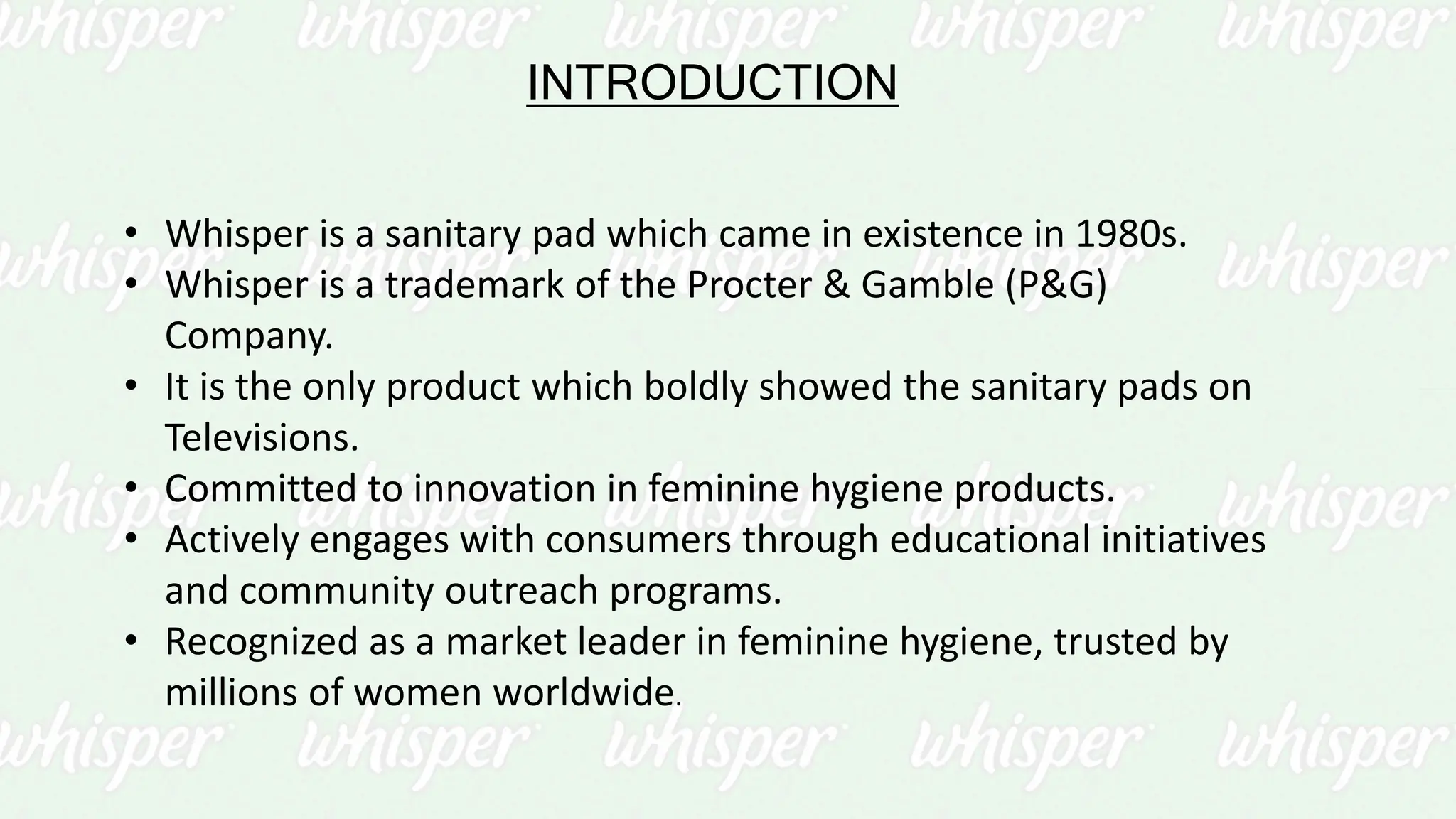 Advertising and Promotion of whisper by Sakthi Sundar | PPTX