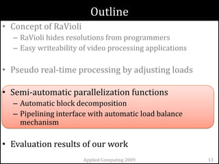RaVioli: A Parallel Vide Processing Library with Auto Resolution Adjustability | PPT