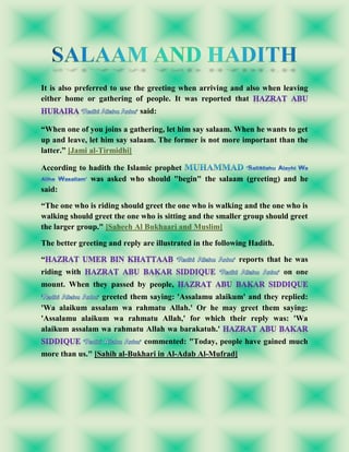 Salaam and its importance in islam | PDF
