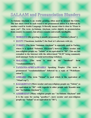 Salaam and its importance in islam | PDF
