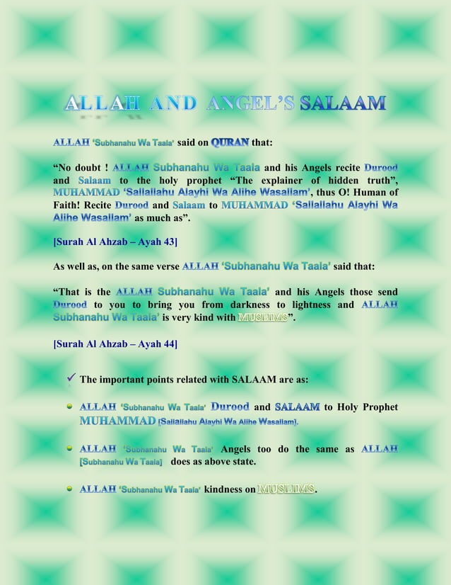 Salaam and its importance in islam | PDF