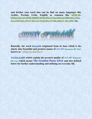 Arabic Greeting Salaam